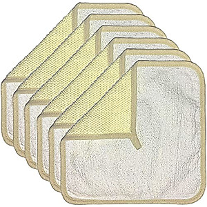 6Pack 12" Large XL Soft Weave & Bamboo Fiber Spa Exfoliating Face and Body Wash Cloths, Dual-Sided With Exfoliating Scrub and Bamboo Fiber for Shower - Remove Dead Skin - Great for Skin in the Bath