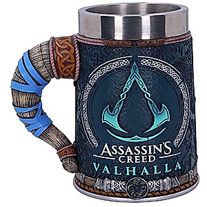 Assassin's Creed Nemesis Now B5335S0 Officially Licensed Valhalla Viking Game Tankard, Resin w. Stainless Steel, 300 milliliters, Multicolour
