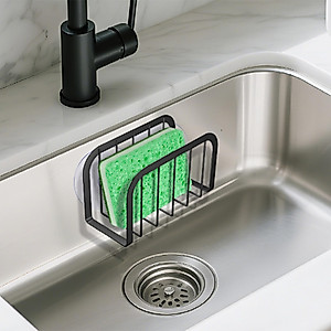 Kitchen Sink Caddy, Sponge Holder for Kitchen Sink,Kitchen Sink Organizer,Kitchen Sponge Holder,Dish Sponger Holder,Dish Soap Holder（Black）