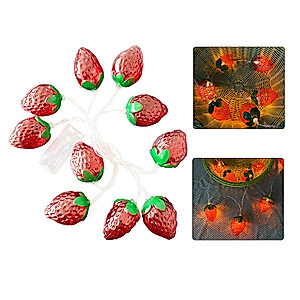 CALIDAKA Fruit String Lights, 10 LED Flashing String Battery Powered Indoor Outdoor Lighting Lamp for Wedding Home Birthday Garden Yard Patio Party Decorations (Pineapple)