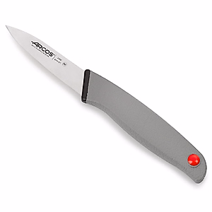 ARCOS Paring Knife 3 Inch Stainless Steel. Professional Kitchen Knife for Cut, Peel and Clean Food. Ergonomic Polyoxymethylene Handle and 80 mm Blade. Series Colour Prof. Color Grey.