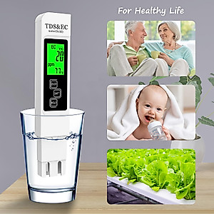 𝐌𝐨𝐬𝐭 𝐀𝐜𝐜𝐮𝐫𝐚𝐭𝐞 𝐒𝐨 𝐅𝐚𝐫 4-in-1 Instant Read TDS Meter - Measures TDS, EC, & Temperature (°C/°F) - Digital Water Testing Kit for Tap, Well, Pool, Hydroponics, Aquarium, RO/DI System White