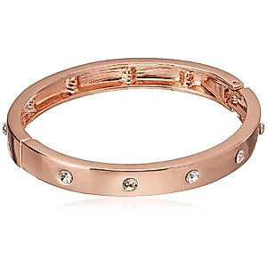 Guess Narrow Hinge with Crystal Rose Gold Bangle Bracelet