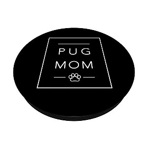 Cute Pug Lover Dog Mom Gift, Minimalist Pug Dog Mom PopSockets Swappable PopGrip
