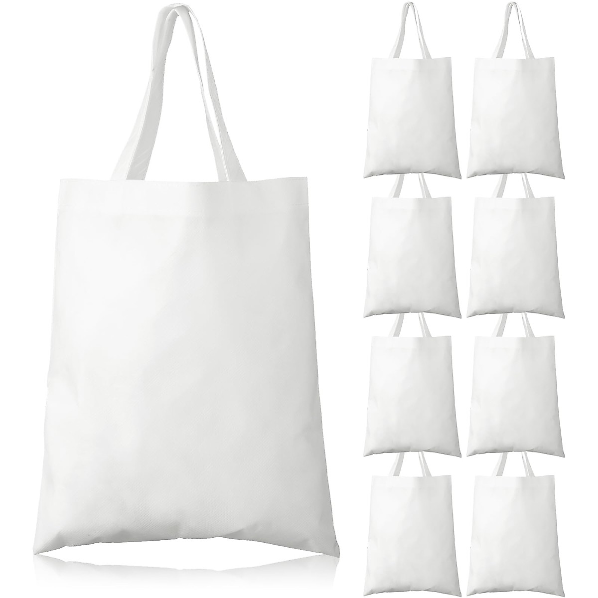 Frienda 8 Pieces Sublimation Tote Bags Sublimation Blank Canvas Bags Reusable Polyester Grocery Bags for DIY Crafting and Decorating