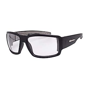 BOMBER Clear Safety Glasses for Men, Matte Black Frame with Polycarbonate Clear Safety Lens z87 Compliant BG101 Safety Glasses, Fitment style for men women