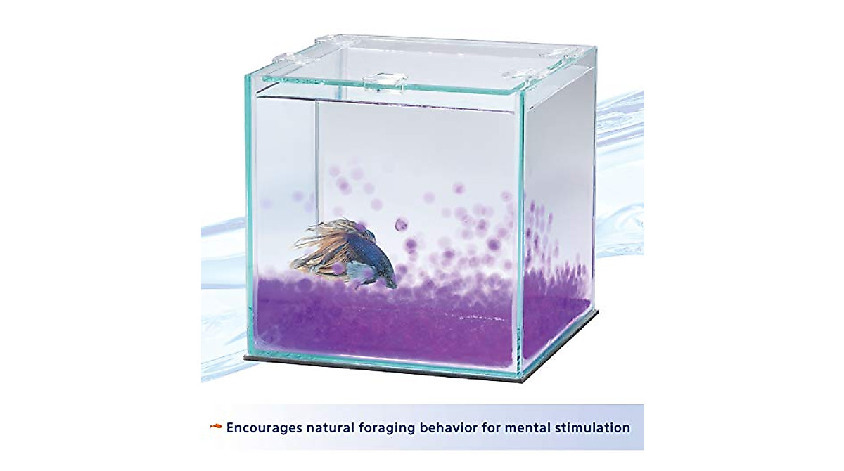 Aqueon Pure Betta Beads Purple for Healthy Betta Habitats