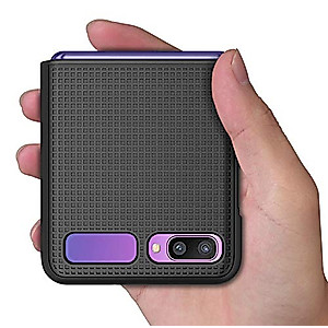 Case with Clip for Galaxy Z Flip, Nakedcellphone [Black] Snap-On Cover with [Rotating/Ratchet] Belt Hip Holster Holder Combo for Samsung Galaxy Z Flip 5G Phone (SM-F700, SM-F707) 2020