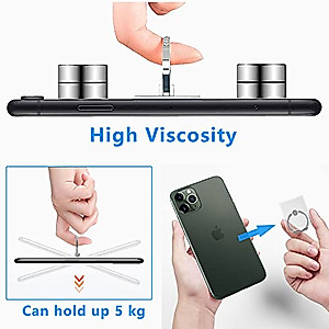 VOVIGGOL Cell Phone Ring Holder Stand 5 Pack，Transparent Phone Ring Holder Finger Kickstand 360° Degree Rotation Clear Phone Ring Grip Compatible iPhone Cellphone Phone Case(Square)