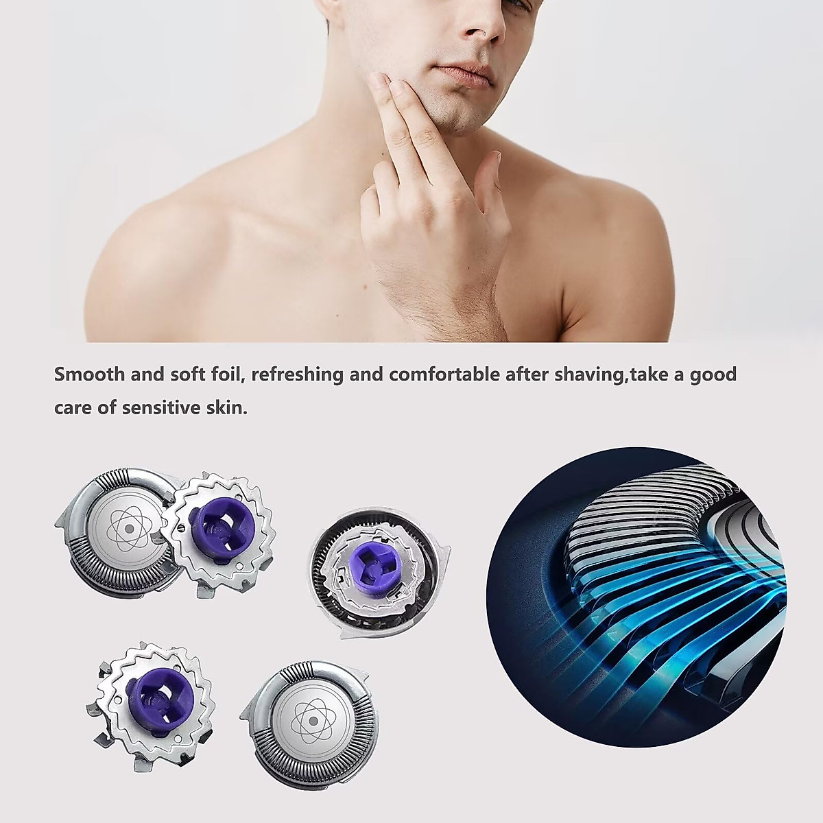 3X HQ8 Replacement Shaver Heads for Philips Norelco Series 7100, 7200, 7300, 7700, 7800, 8800, PT/AT700, PT/AT800 & Aquatec Electric Shavers