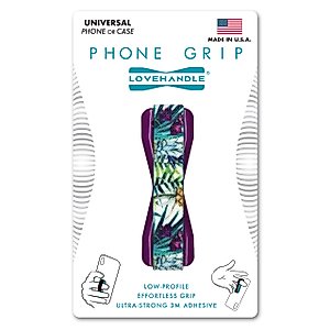 LoveHandle Universal Grip for Smartphone and Mini Tablet, Island Day Dream Design Elastic Strap with Purple Base