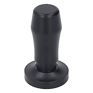 Flat Base Coffee Tamper, Tamper Aluminum Alloy Calibrated Compression Mechanism Spring Loaded Stainless Steel Base Perfect Grip for Cafe(53 Thread Bottom)