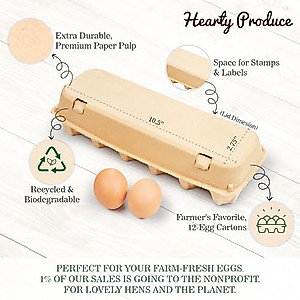 Egg Cartons (30-Pack) | 12 Count | Biodegradable & Recycled Pulp | Perfect for Family-owned Farm (Brown, 30)
