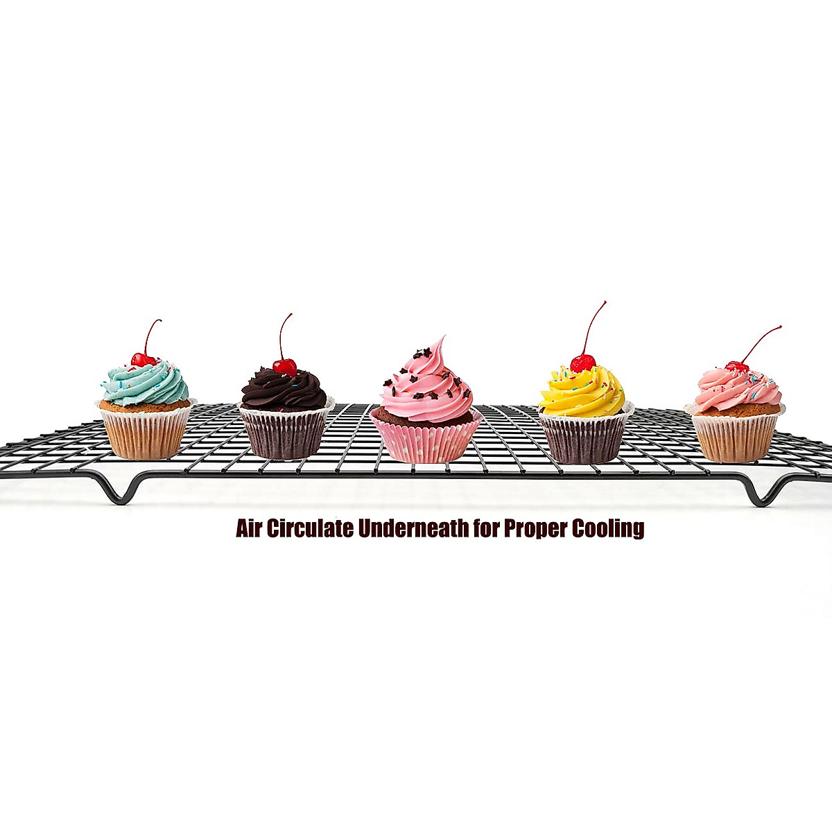 foxwelkin Baking Rack Cooling Rack,Size 16"x 10" - Cool Cookies Cakes Breads - Heavy Duty Commercial Quality Wire Rack (4 pack)