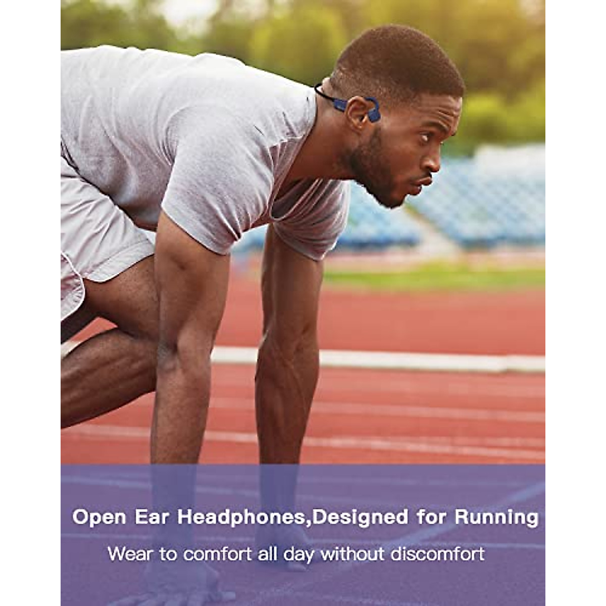 9 DIGITAL Bone Conduction Headphones Bluetooth, Wireless Open Ear Headphones Waterproof with Mic, Sweatproof Earphones, Sport Headset for Running Cycling, Gym, Biking, Workouts, Hiking & Climbing