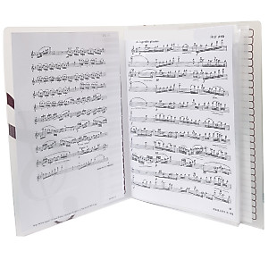 Music Sheet File Paper Storage Folder Documents Holder Blank Sheet Files Plastic A4 Size 40 Pockets (Music Sheet White)