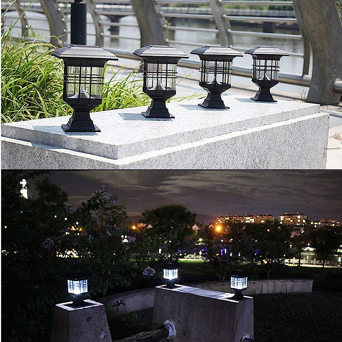 LED Solar Outdoor Light Waterproof Decorative Outside Solar Wall Lamp Portable Pillar Stigma Lawn Light for Home Garden Column Cage Path Landscape Grass Street Patio Backyard Villa Decoration 2 Pack