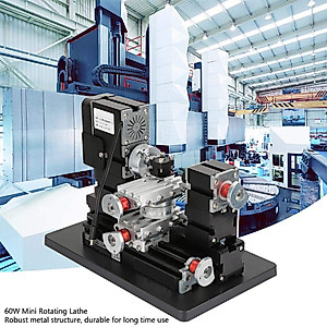 60W Mini Rotating Lathe,12000RPM Metal Rotating Lathe,Mini Lathe Machine Lathe Machine Tools,for Wood Metal Glass Plastic Machining
