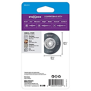 Imperial Blades Starlock 3-3/8" Thin Metal Segment Oscillating Multi-Tool Blade, 1PC (Fits: Bosch and Fein. Also fits non-Starlock multi-tools: Milwaukee, Ridgid, Makita, Rockwell and more), One Size (IBSL410-1)