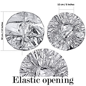 12 Pieces Deep Conditioning Caps Aluminum Foil Reusable Hair Processing Caps Hair Coloring Shower Caps for Home Salon Use (Silvery, 12 Inch)