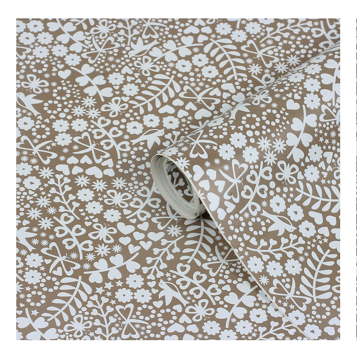 Ditsy Floral Pattern Self-Adhesive Vinyl Contact Paper for Shelf Liner, Drawer Liner and Arts and Crafts Projects 9 Feet by 18 Inches (Portobello)