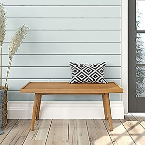 Plank+Beam Entryway Bench, Wooden End of Bed Bench for Bedroom, Mid-Century Modern Square Bench for Hallway, Living Room, Indoor, Porch, 41.25", Pecan
