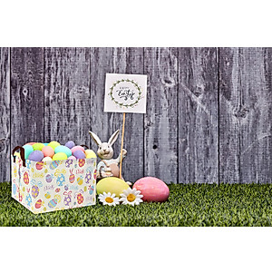 TIBAOLOVER Rectangular Kids Storage Basket Gift Basket Baby Storage Basket Cute Kids Toy Storage Bin Organizer Shelf Book Basket Room Decor(Easter Basket)