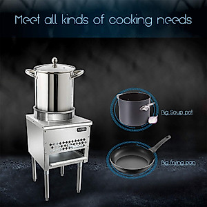 KITMA 16" Gas Wok Range - Commercial Liquid Propane Restaurant Equipment, 110,000 BTU