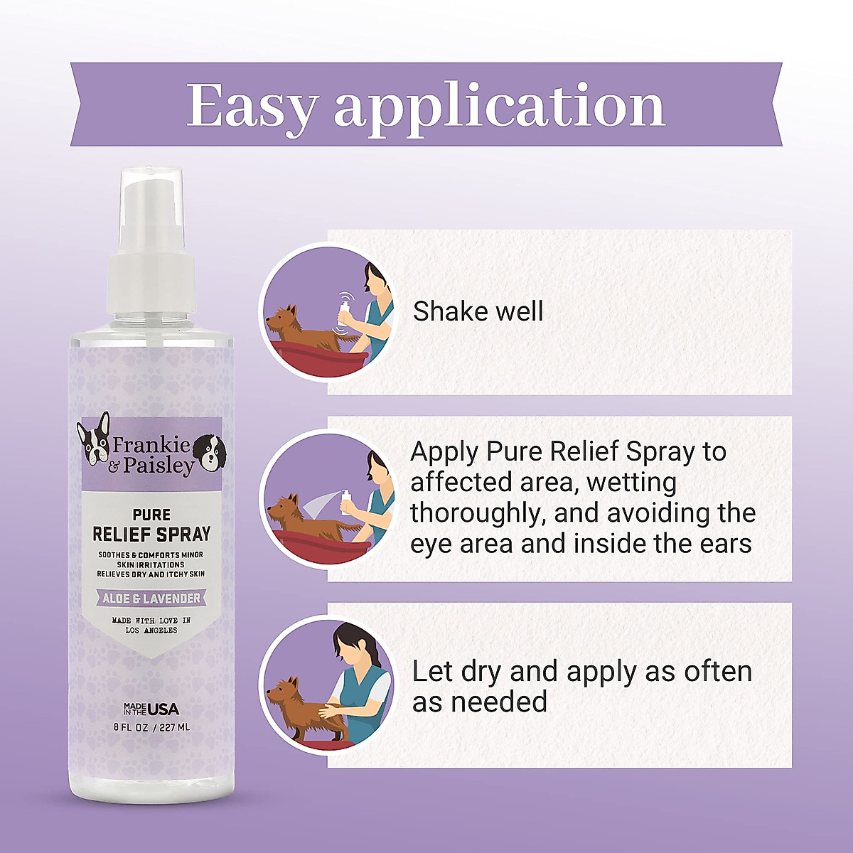 Frankie & Paisley Itch Relief Hot Spot Treatment for Dogs and Puppies | Soothing Anti-Itch Spray for Sensitive Skin – 8 fl. Oz