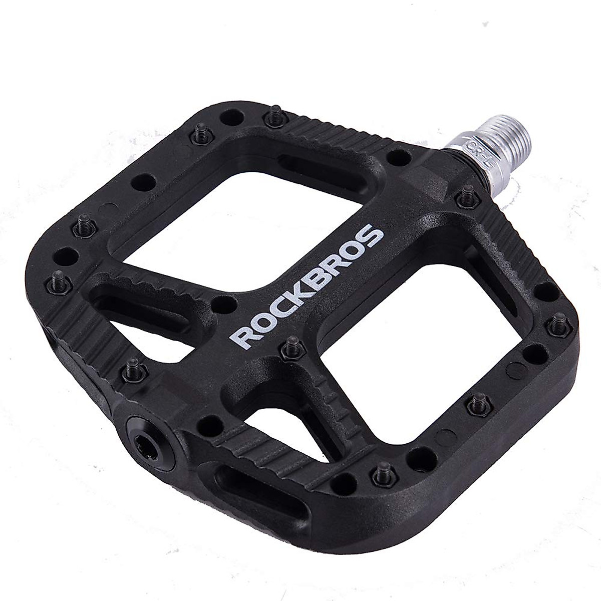 Rock BROS Lightweight Mountain Bike Pedals Nylon Fiber Bicycle Platform Pedals for BMX MTB 9/16" Black