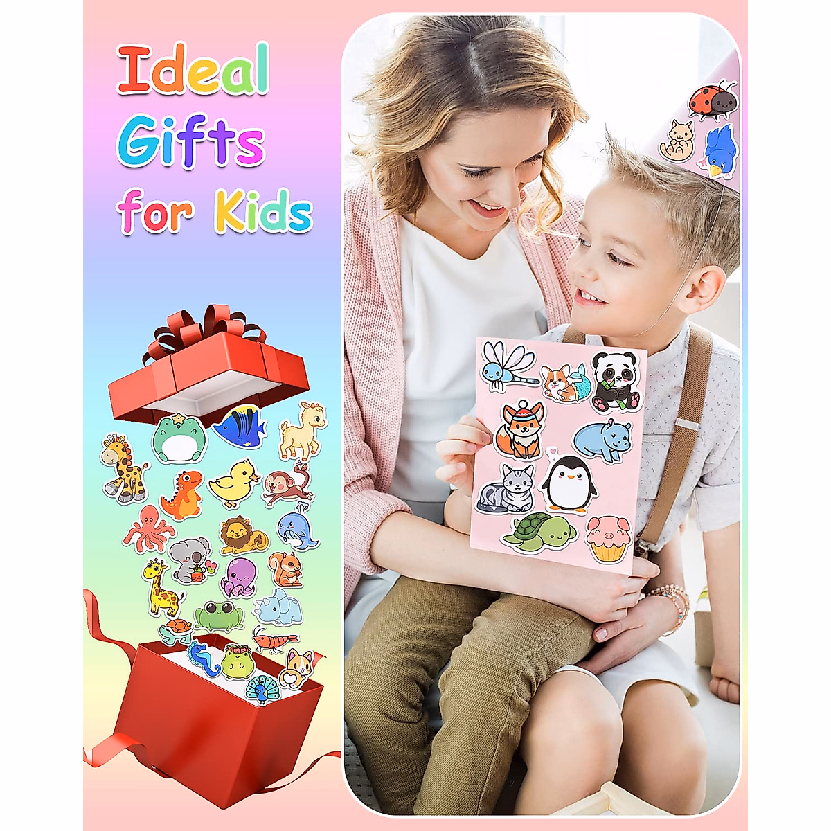 200Pcs Cute Animal Stickers for Kids, Water Bottle Stickers Waterproof Vinyl Stickers, Cute Kawaii Stickers for Teens Girls Boys, Laptop Sticker Pack for Skateboard Snowboard