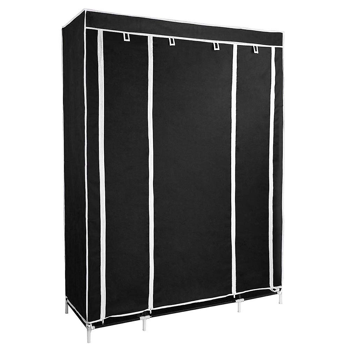 YesHom 50" Portable Non-Woven Fabric Wardrobe Bedroom Closet Clothes Cupboard Hanging Rail Storage Organizer Shelf Back