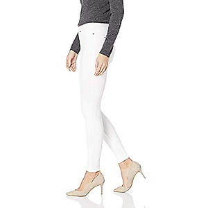 HUE womens Solid Color Original Jeanz Denim Legging Hosiery, White, Large US