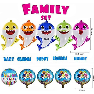 TUHI Products Shark Party Supplies for Baby, Helium baby shark party balloons, Birthday Decorations Baby Shower Party Supplies (10 pcs)