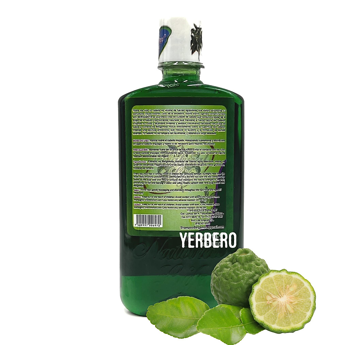 Shampoo De Bergamota Natural Life 450 ml (15.2 Fl Oz) | Sulfate Free & Paraben Free.