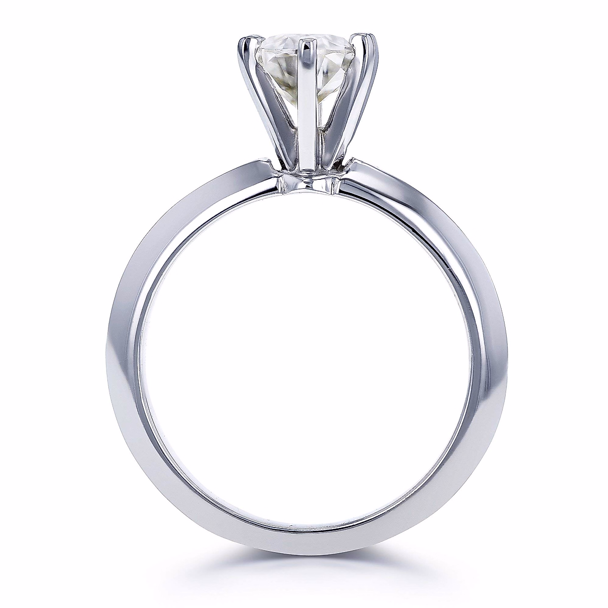 Kobelli Oval Moissanite 6-prong Solitaire Engagement Ring 7/8 Carat in 14k White Gold, 4