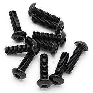 10pcs M5x20mm Button Head Hex Machine Screw Black Oxide