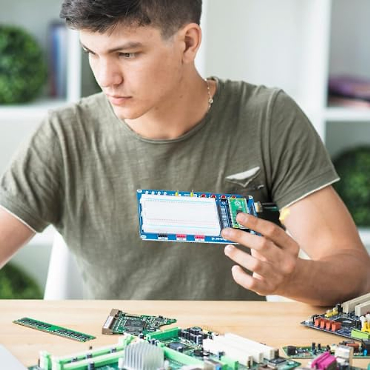 sb components Raspberry Pi Pico Breadboard Kit with Raspberry Pi Pico for Multi-Purpose Microcontroller Board with Pi Pico Breadboard Kit Breakout Board for Projects