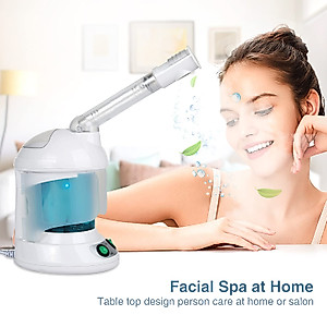 DYB Portable Facial Steamer, Nano Ionic Face Steamer with 360°Rotatable Sprayer,Mini Facial Steamer for Salon and Spa,1 Piece Headband and 4 Pieces Steel Skin Kits.
