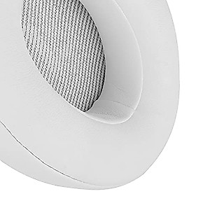 Geekria QuickFit Protein Leather Replacement Ear Pads for JBL Everest Elite 700, V700NXT Headphones Earpads, Headset Ear Cushion Repair Parts (White)