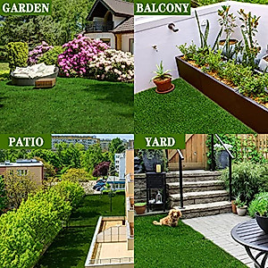 AYOHA Artificial Turf 4' x 5' with Drainage, 1.38 Inch Realistic Fake Grass Rug Indoor Outdoor Lawn Landscape for Garden, Balcony, Patio, Synthetic Grass Mat for Dogs, Customized
