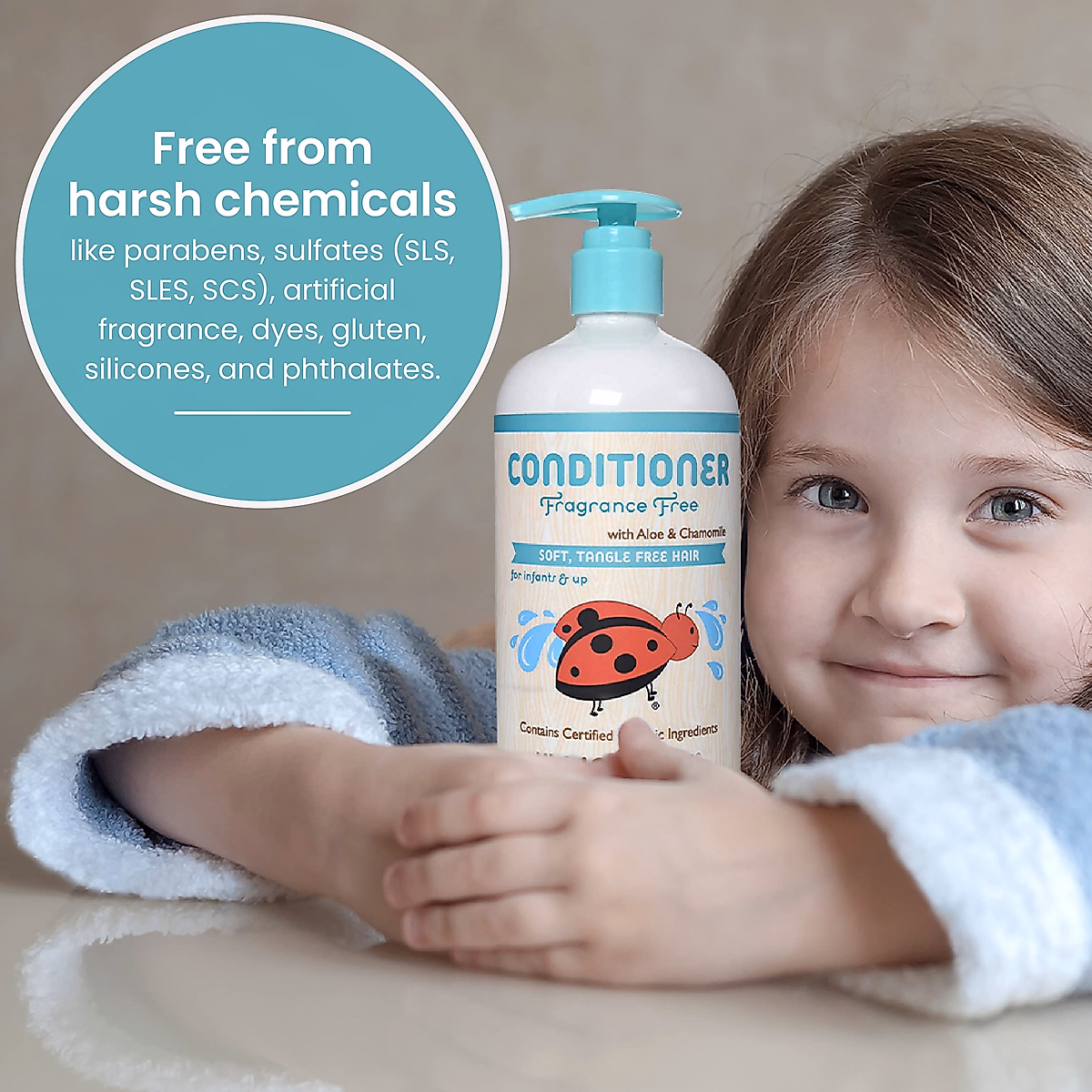 Little Twig Hair Conditioner, Natural Conditioner with Plant Derived Formula, Contains Essential Oils and Extracts, Suitable for Whole Family, Fragrance-Free, 17 fl oz.