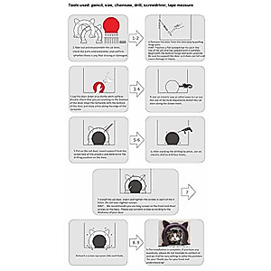 Wordcam Large Cat Door Interior Door, XL Indoor Cat Door, Pet Doors for Cats, Kitties and Small Dogs (White)