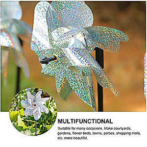 Happyyami 4pcs Reflective Pinwheels Birds Deterrent Bird Devices Bird Windmill High Reflection Pinwheels Bird to Keep Bird, Pigeons, Seagulls Away Garden, House