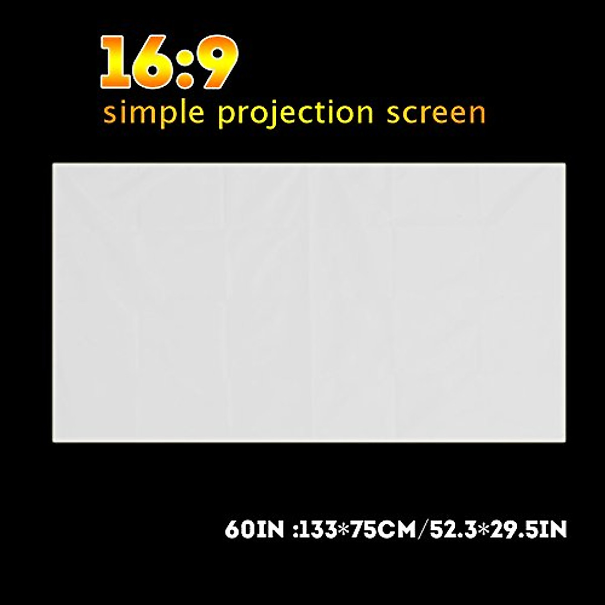 Projector Screen,ASHATA Outdoor Projector Screen 16:9 60-120 Inch Portable Projector Screen Synthetic Polyester Fabric Suitable for Outdoor Camping Movie,Open-air Cinema(60inch)