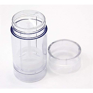 Clear Empty Plastic Round Deodorant Containers,Round Shape Bottom Filling Stick Deodorant Container Twist Up Stick Tube (C)