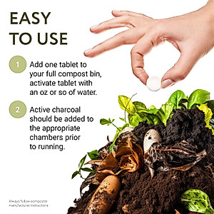 Impresa Kitchen Composter Set for Lomi Kitchen Composter & Other Electric Composter Models - Impresa Two 0.5lb Bags for Lomi Charcoal Refills + 45 Accelerator Tablets - Impresa Kit for Lomi Composter