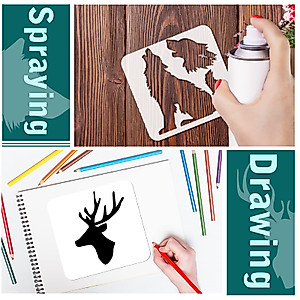 20 Pieces Stencil Template for Painting Reusable Animal Plant Stencil Spring Summer Winter Template, DIY Christmas Stencils for Painting on Wood Wall Home Decor (Forest Style)