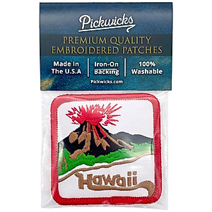 Hawaii Volcano Patch w/Iron-On Adhesive - Mauna Loa Kilauea Travel Embroidered Applique