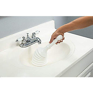 Master Plunger MPS4-4 Sink & Drain Plunger for Kitchen Sinks, Bathroom Sinks, Showers, and Bathtubs. Small and Strong Design with Large Bellows Commercial & Residential Use, White
